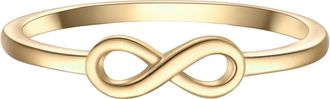 Glanzst&uuml;cke M&uuml;nchen Ring - Sterling Silber Ring Infinity - Gr. 48 - in Gold - f&uuml;r Damen
