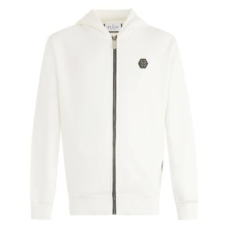 Philipp Plein Homme, Sweatshirts et sweats &agrave; capuche, Blanc, Taille: 4XL Zip Sweat &agrave; capuche Basic