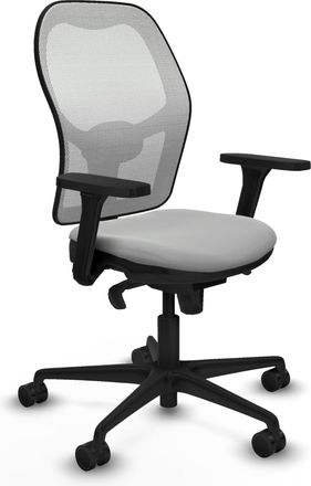 Piqueras y Crespo Jorquera Schreibtischstuhl mit 3D-Armlehnen, h&ouml;henverstellbare Lendenwirbelst&uuml;tze, ausgestattet mit 5 Positionen und injiziertem Schaumstoff, Wei&szlig;/Hel