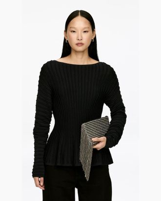 Arket Oberteil Mit Sch&ouml;&szlig;chen -Schwarz