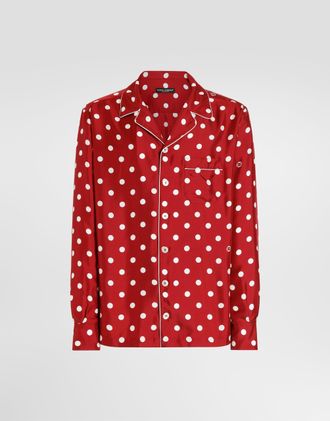 Dolce & Gabbana Hemd Vanity Aus Seidentwill Mit Pois-print - Mann Hemden Mehrfarbig 37
