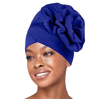 Generic Grand chapeau plat &eacute;lastique uni confortable monochrome empil&eacute; pour femme chapeau de course pour homme, bleu, Taille unique