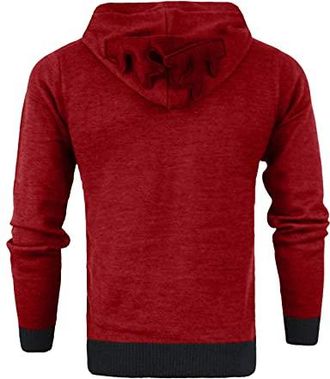 Generic Sweat à capuche en polaire pour homme - Manteau moelleux confortable - Couleur : sweat à capuche pour homme - Chemisier de Noël et dhiver - Contraste 