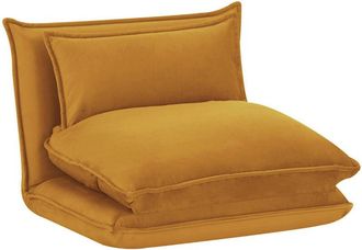 DRAWER Drawer - Chauffeuse convertible 1 place en velours - Jaune moutarde - nala