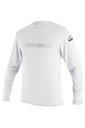 O'Neill Mens Basic Skins UPF 50+ Long Sleeve Sun Shirt, White, M