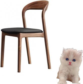 Generic Esszimmerstühle extra heftiges massives Holzbau minimalistischer nordischer Stühle Leichter Finish und gebogenes Rücken Design Schwarz 81 * 43 * 46cm