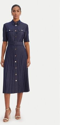 Fracomina Hemdkleid FR26SD4003D470F9 Dunkelblau Regular Fit