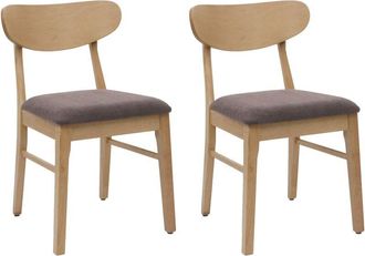 Hhg jamais utilisé] Lot de 2 chaises de salle à manger 698, chaise de cuisine, tissu/textile bois massif, structure claire, taupe