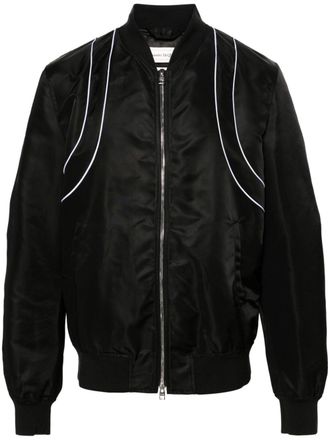 Alexander McQueen veste bomber zippée à liserés contrastants - Noir
