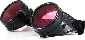 4sold Lunettes Rondes Steampunk pour Cosplay - Qualité Supérieure - Style Victorien et Gothique - Rivet Rustique