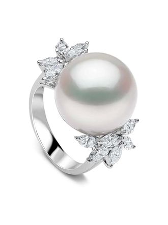 Yoko London Duchess Ring mit Diamant und Perle - Silber