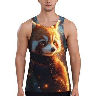 Generic D&eacute;bardeur respirant &agrave; s&eacute;chage rapide sans manches pour homme pour entra&icirc;nement &agrave; la plage S &agrave; 4XL, Panda rouge mignon 7, 4XL