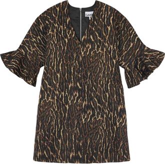 Ganni Femme, Robes, Multicolore, Taille: 38 FR Robe Trap&egrave;ze en Coton Stretch