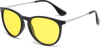 Generic Lunettes De Soleil Simples &Agrave; Monture Ronde For Hommes Et Femmes, Lunettes De Soleil De Vacances Quotidiennes(Yellow)
