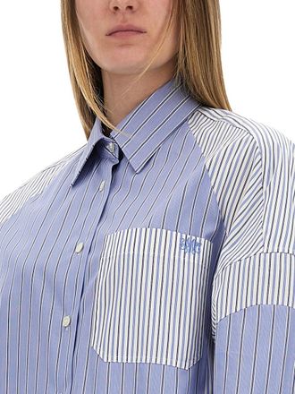 Stella McCartney Mixed Stripe Cotton Shirt - Blue