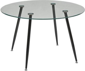 Atmosphera Table &agrave; manger en verre tremp&eacute; 4 places Ostras D120cm - Atmosphera cr&eacute;ateur dint&eacute;rieur