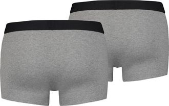Levi's Herren Levis Men Solid Basic Trunk 2P Boxershorts, Grau (Middle Grey Melange 758), S