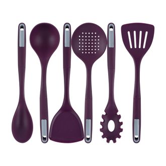 Restaurantware Met Lux K&uuml;chenhelfer-Set, 6-teiliges Silikon-K&uuml;chenutensilien-Set, violette Silikon-K&uuml;chenutensilien, f&uuml;r antihaftbeschichtetes Kochgeschirr