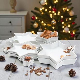 Holst Porzellan CC 130 SET 12 12-tlg. Porzellan-Sternen-Set Aurora Wei&szlig; 8,5 x 8,5 x 2,5 cm 1 Set