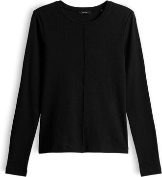 OPUS Langarmshirt SADALIE Slim aus Baumwollmix schmale Passform, weicher Griff, elastischer Stoff