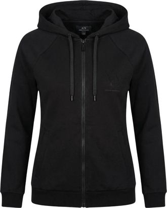 A|X Armani Exchange Femme, Sweatshirts et sweats &agrave; capuche, Noir, Taille: 38 FR Sweat &agrave; capuche zipp&eacute;