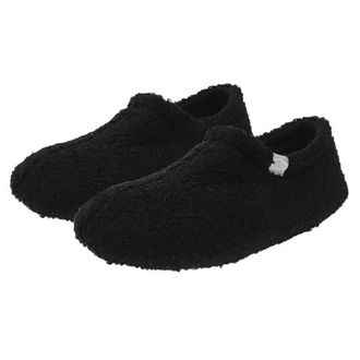 BESPORTBLE Pantoufles pour Femmes en Mousse &agrave; M&eacute;moire de Forme Doublure en Peluche Douce Maintien du Talon S&eacute;curis&eacute; Couleur Noire Pointure 38-39 Chaussures DInt&eacute;