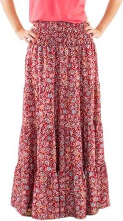 Coline Jupe Longue bohème imprimé Petites Fleurs - Couleur : Rouge - Taille Unique