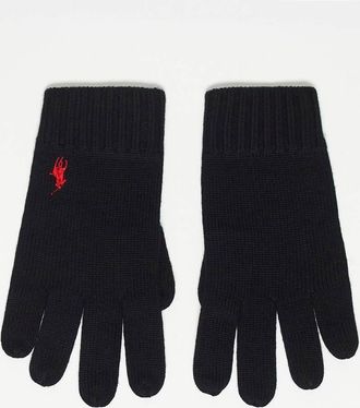 Polo Ralph Lauren Gants en laine m&eacute;rinos avec logo embl&eacute;matique - Noir