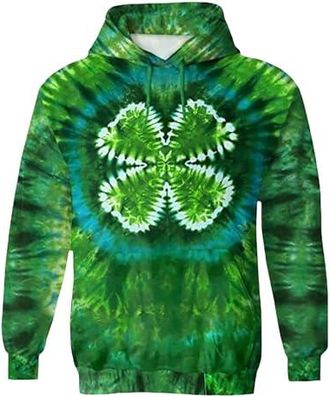 Generic Sweat &agrave; capuche uni l&eacute;ger pour homme avec impression num&eacute;rique 3D et sweat &agrave; capuche pour festival irlandais pour entra&icirc;nement int&eacute;rieur et ext&eacute;rieur,