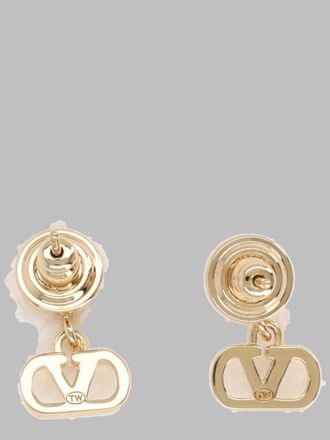Valentino Garavani VLogo Signature with Pearl Earrings - Gold