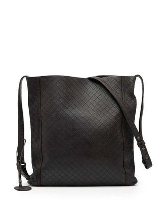 Bottega Veneta petit sac &agrave; bandouli&egrave;re en cuir (2012-2025) - Marron
