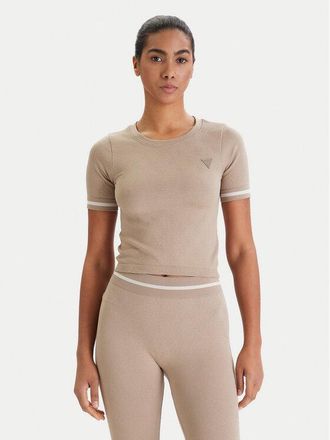 Guess T-Shirt V6RP02 Z4692 Beige Slim Fit