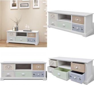 vidaXL Vidaxl - TV-Schrank Franz&ouml;sischer Stil Holz - Holz M&ouml;bel - Lowboard - tv Stand - Franz&ouml;sischer Landhausstil - Vintage Deko - Home & Living