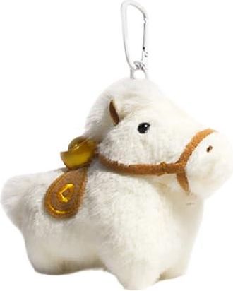 Generico Pendentif Sac Cheval - Accessoire Porte-cl&eacute;s, Pendentif D&eacute;coratif pour Sac, Figure &eacute;questre d&eacute;taill&eacute;e, Embellissement en peluche, blanc, riferimento a