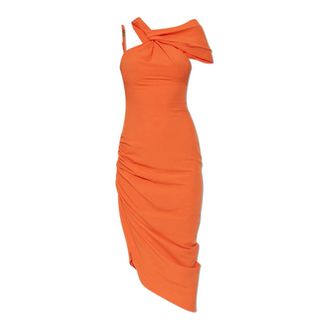 Versace Jeans Couture Femme, Robes, Orange, Taille: 36 FR Robe avec drapé latéral