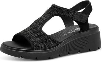 Jana Femme Damen Keilsandale Vegan Sandale cale, Noir, 37 EU