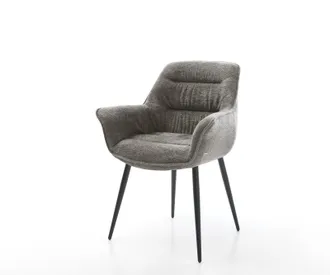 DELIFE Esszimmerstuhl Kaira-Flex Boucl&eacute; Soft Schlamm 4-Fu&szlig; konisch Schwarz, Esszimmerst&uuml;hle