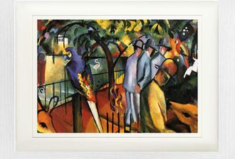 1art1 August Macke Poster Zoologischer Garten I Gerahmtes Bild Mit Edlem Passepartout | Wand-Bilder | Im Bilderrahmen 40x30 cm