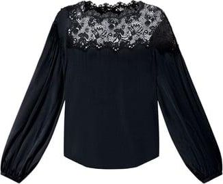 Isabel Marant Blouse Azare &agrave; dentelle en soie m&eacute;lang&eacute;e