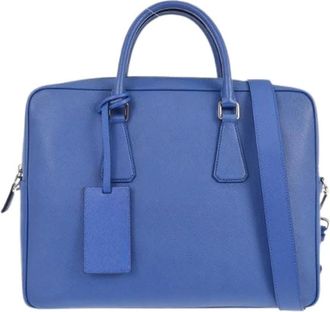 Prada unisex, Pre-owned, Bleu, Taille: ONE Size Sac &agrave; main en cuir vintage Pre-owned