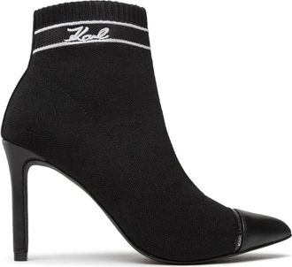 Karl Lagerfeld Femme, Chaussures, Noir, Taille: 38 EU Pandara Mid Knit Signia Boot