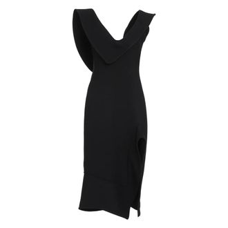 Bottega Veneta Strukturiertes Midi-Kleid aus Baumwollmischung - - Dresses - Damen - Schwarzk - XS