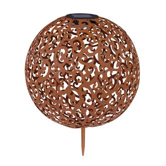 Globo Lighting Au&szlig;enlampe Solarleuchte Solarlampe Gartenleuchte Steckleuchte Wegelampe, IP44 Akku Erdspie&szlig;, orientalisch Kugel, 1x LED warmwe&szlig;, DxH 28,5x40cm