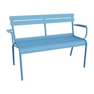 Fermob Banc avec dossier Luxembourg - Bleu - Aluminium - Designer Frédéric Sofia