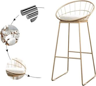 Generic Barhocker aus Schmiedeeisen, moderner minimalistischer Barhocker mit Fu&szlig;st&uuml;tze und ergonomischem Sitz f&uuml;r die Theke/42 x 44 x 95 cm