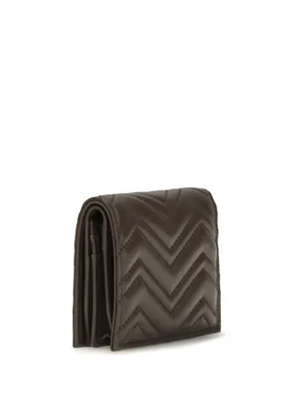 Gucci Womens Small Gg Marmont Wallet Toasted-Toasted Lamb Ovis Aries Toasted/toasted