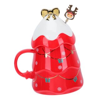 Cabilock Keramikbecher mit Cartoonmotiven Mehrzweck-aufbewahrungsbecher Weihnachtsbecher Kreativer Wasserbecher Stylischer Wasserbecher f&uuml;r Trinken Fr&uuml;hst&uuml;ck W