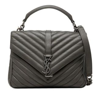 Saint Laurent Pre-owned College Satchel - Femme - Pre-owned - Gris - Taille: ONE Size