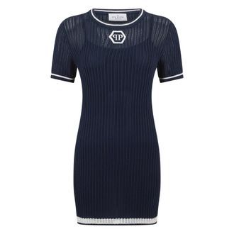 Philipp Plein T-Shirt Kleid Hexagon - - Dresses - Damen - Blau - M