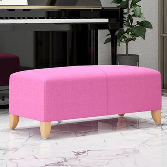 Generic Eingangsbank Aus Baumwollleinen Mit Gepolsterter Sitzfläche, Moderne Bank Am Fußende des Bettes Und Akzent-Fußhocker(Pink,39x16x16inch)